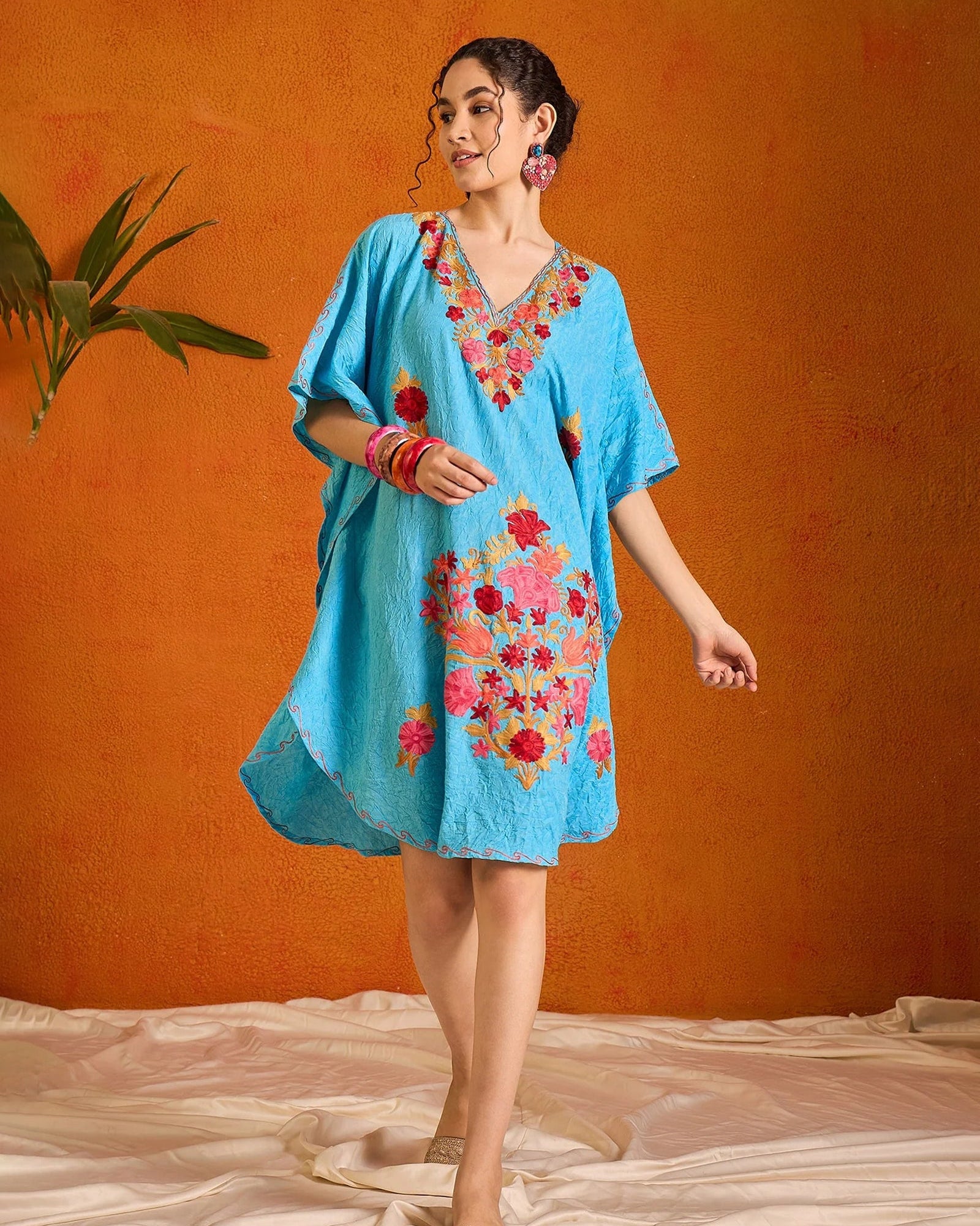 Kashmiri Kaftan dress for Women Online | Aari Embroidered Kaftans ...